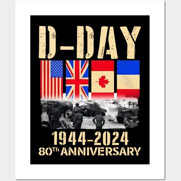 D-Day 2024, Normandy Landings 80th Anniversary 1944-2024 UK Flag - D Day - Posters and Art ...